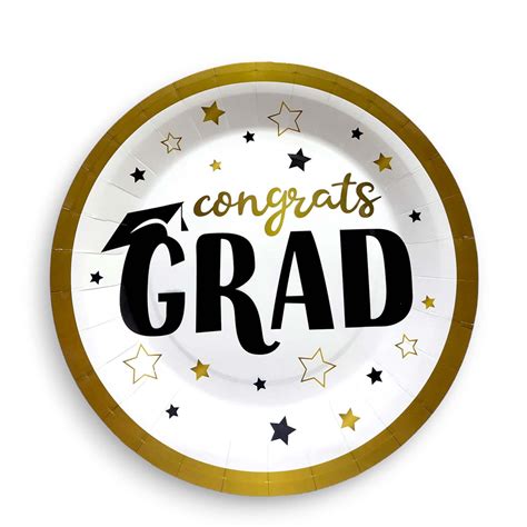 6 Pieces 9″ Congrats Grad Design Graduation Paper Plates Party Time Dubai