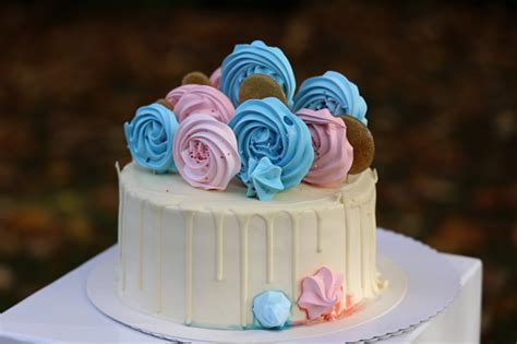 성별 계시 파티를위한 파란색 분홍색 색상의 휴일 케이크 생일 케이크에 대한 스톡 사진 및 기타 이미지 생일 케이크 0명
