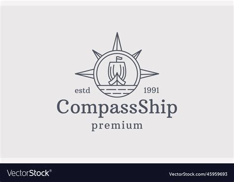 Compass Ship Royalty Free Vector Image Vectorstock