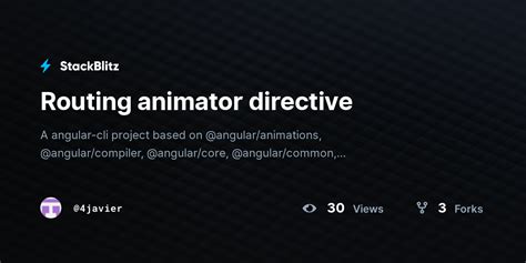 Routing Animator Directive Stackblitz