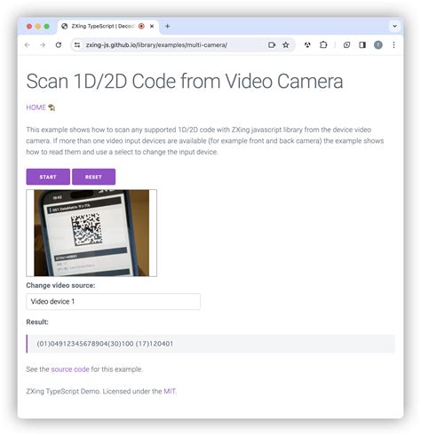 Data Matrixに対応している、zxingを使ってブラウザでqrコードを読み取る Teruhiro Komaki