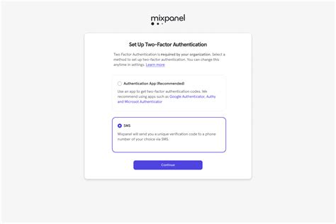 Two Factor Authentication Mixpanel Docs