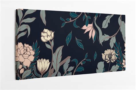 Obraz na płótnie HOMEPRINT kwiatowy wzór gałązki 120x50 cm