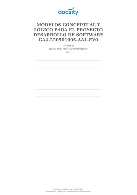 Docsity Modelos Conceptual Y Logico Para El Proyecto Desarrollo De