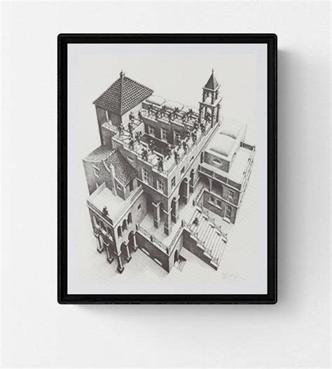 M C Escher Ascending And Descending 1988 Poster At 1stdibs