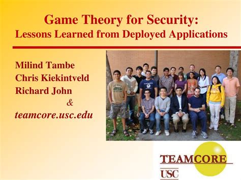 Ppt Game Theory For Security Lessons Learned From Deployed