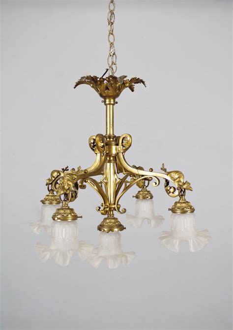 Proantic Lustre Style Gothique Viollet Le Duc En Bronze