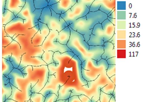 The Calculated Flows In The Z Value Map Built From Data On Landscape Download Scientific