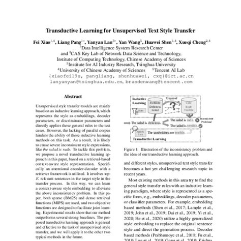 Transductive Learning For Unsupervised Text Style Transfer Acl Anthology