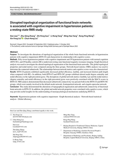 Disrupted Topological Organization Of Functional Brain Networks Is
