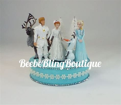 Disney Frozen Wedding Cake Topper Christoff And Anna Wedding With Olaf