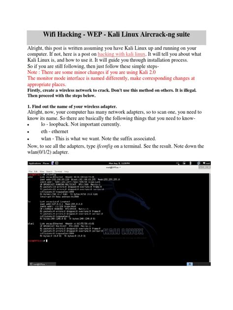 Wifi Hacking Wep Kali Linux Aircrack Ng Suite Pdf