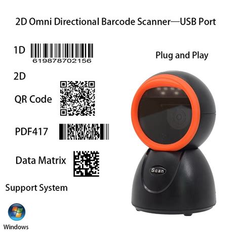 Omnidirectional Barcode Scanner 1d 2d Qr Code Pos System Flatbed