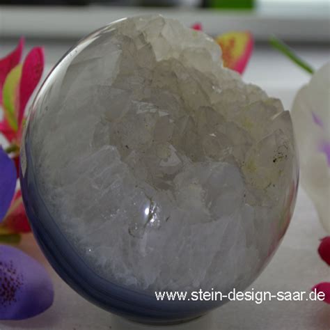 Bergkristall Chalcedon Edelstein Kugel Druse Diese wunderschöne