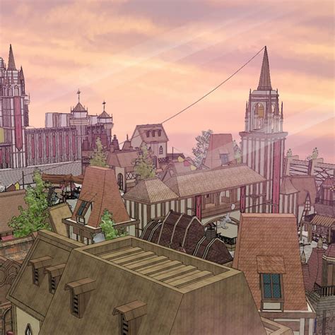 웹툰배경 고즈넉한 분위기의 성과 마을거리 텀블벅 크리에이터를 위한 크라우드펀딩