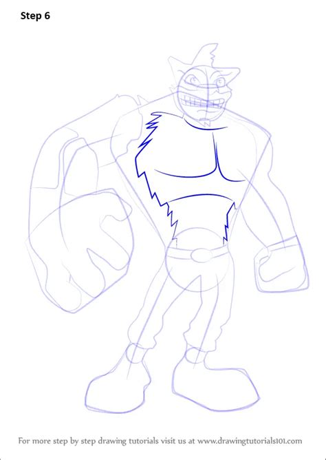 How To Draw Crunch From Crash Bandicoot Crash Bandicoot Step By Step