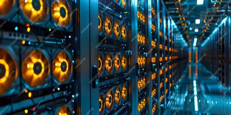 Premium Photo Examining Cryptocurrency Mining Servers In Hightech