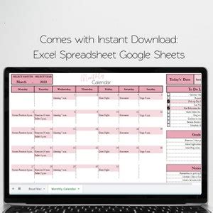 Monthly Calendar Google Sheet Monthly Calendar Template Calendar Template Calendar Google Doc