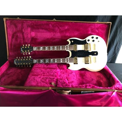 White Gibson Sg Double Neck Electric Guitar