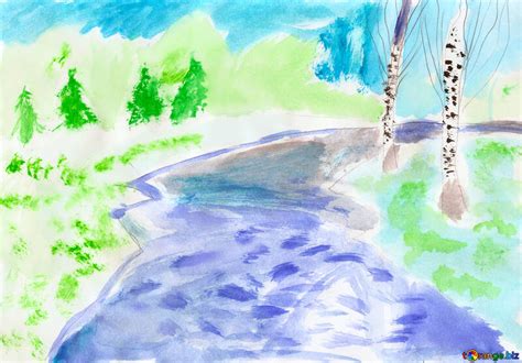 子どもの描画川 無料の写真 42709