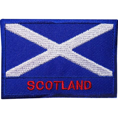 Scotland Flag Embroidered Iron Sew On Patch Scottish T Shirt Etsy