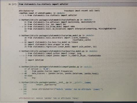 Pandas Unable To Import Adfuller From Statsmodelstsastattools