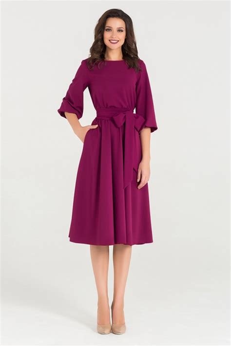 Платье средней длины с юбкой клеш Romanika vioket купить в интернет ...