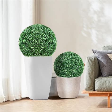 Skyshalo 167 Ft Tall Artificial Topiaries Boxwood Trees 2 Pack Ball