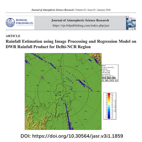Rainfall Estimation Using Image Processing And Regression Model On Dwr