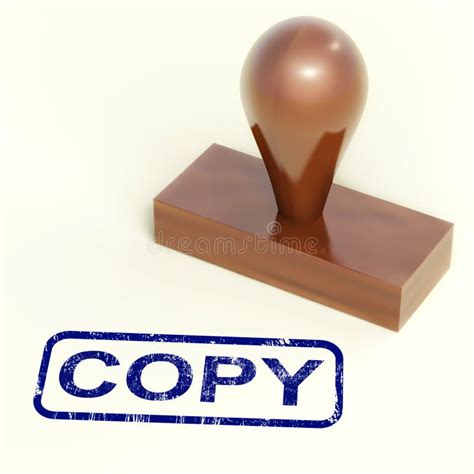 Copy Rubber Stamp Shows Duplicate Replicate Or Reproduce Stock