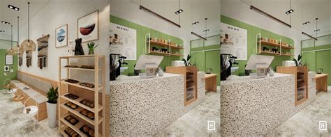 งานออกแบบร้านกาแฟ เบเกอรี่ Daily Log ร้านกาแฟโทนสีเขียว L บริการออกแบบ