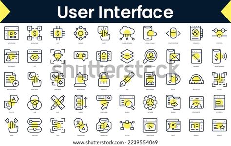 Set Thin Line User Interface Icons Stock Vector Royalty Free 2239554069 Shutterstock