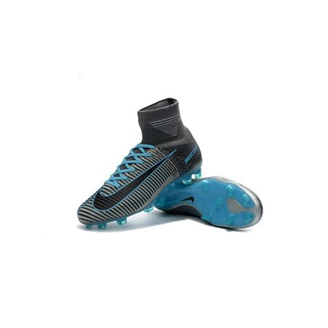 Nouvelles Crampons Nike Mercurial Superfly FG Gris Bleu Noir