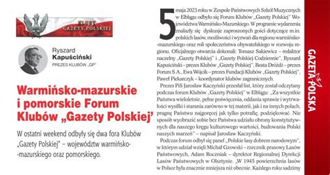 Kluby Gazety Polskiej TYDZIEŃ W KLUBACH GAZETY POLSKIEJ Warmińsko