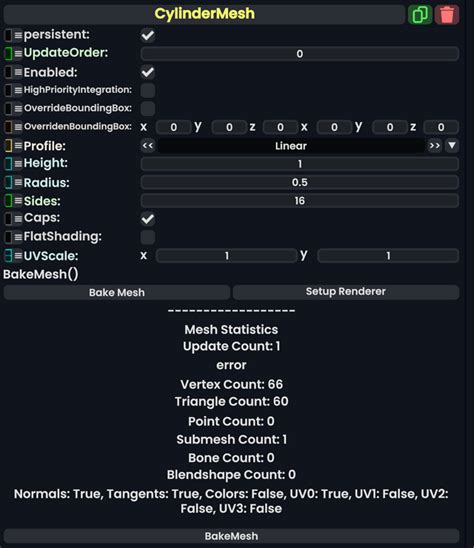 Component CylinderMesh Resonite Wiki