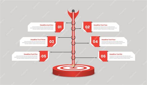 Premium Vector Six Steps Infographic Template With A Standing Pencil