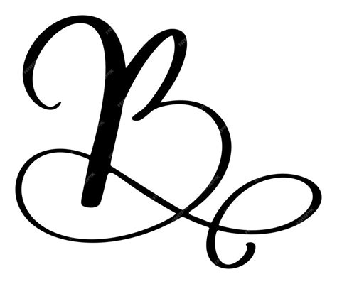 Caligrafía Vectorial Letra Dibujada A Mano B Logotipo Letra De