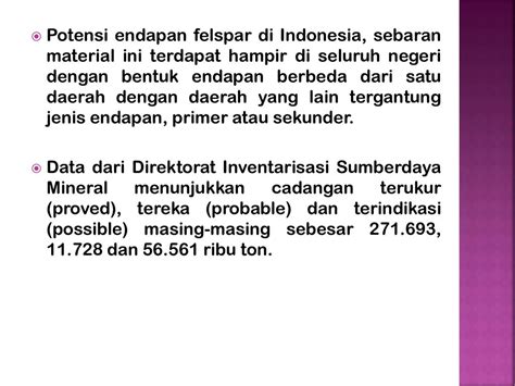 Potensi feldspar di indonesia - ppt download