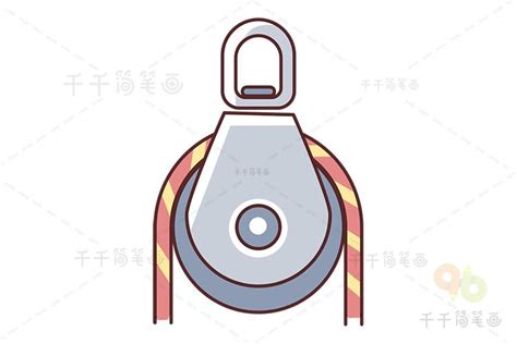 滑轮的简笔画带颜色 简笔画图片大全 普车都