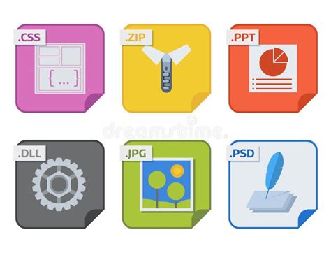 File Types Vector Icons And Formats Labels File System Icons Presentation Document Symbol
