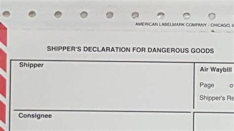 When The Shippers Declaration For Dangerous Goods Is Not Required