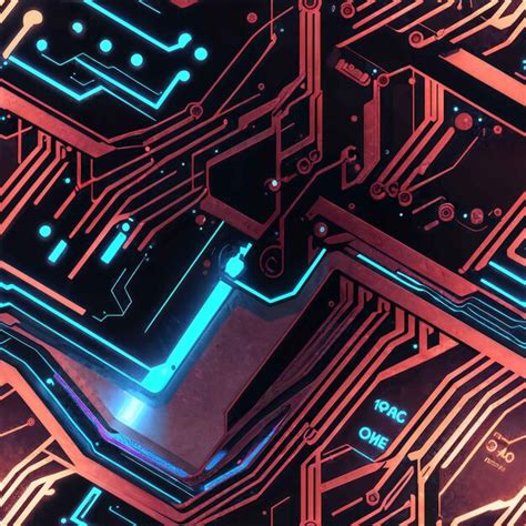Premium Ai Image Seamless Cyberpunk Texture Pattern
