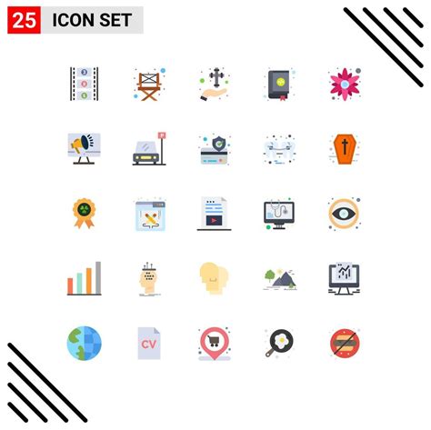 Pack Of 25 Creative Flat Colors Of Flower Coding Celebration Design