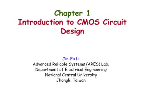 Chapter 1 Introduction To Cmos Circuit Design