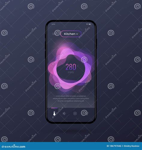 Dashboard UI And UX Kit Control Center Design Temperature Control In The Room Stock Vector