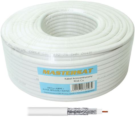 50m Miedziany Kabel Koncentryczny Antenowy 6 8 Mm HD Mastersat