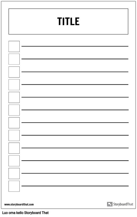 Perustarkistuslista Juliste Storyboard Af Fi Examples