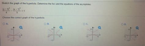 Solved Sketch The Graph Of The Hyperbola Determine The Foci