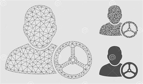 Driver Wheel Vector Mesh Network Model And Triangle Mosaic Icon Stock Vector Illustration Of