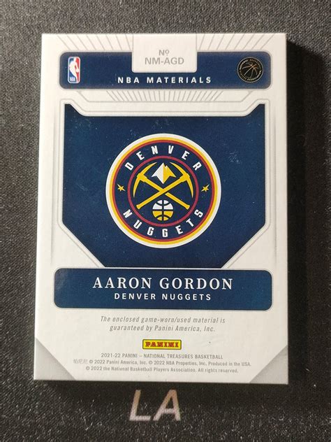 【la拍卖】21 22 Panini National Treasures Aaron Gordon 国宝 阿隆 戈登 掘金队 魔术队 Gu